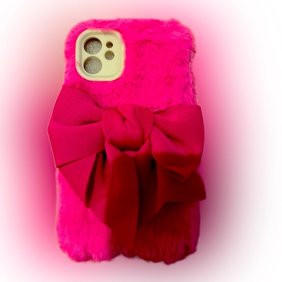Cell Phones & Accessories | Iphone 11 Pink Bow Plush Protective Soft ...